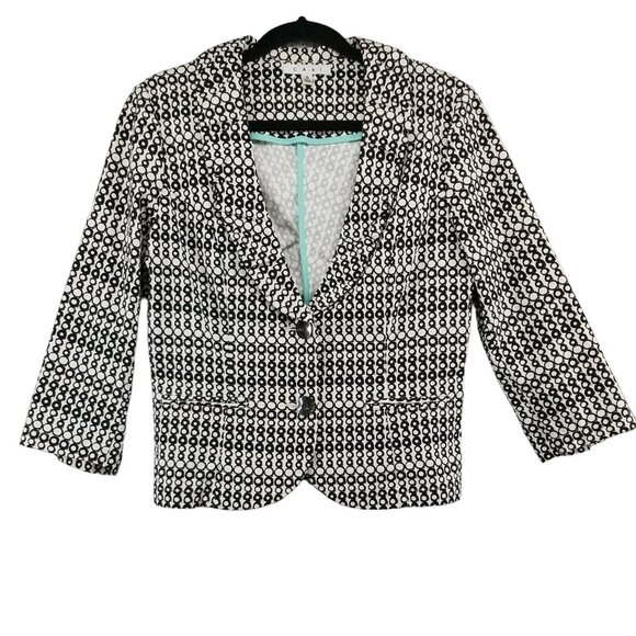 CAbi | Jackets & Coats | Cabi Jacket Womens 6 Du Jour Black White ...